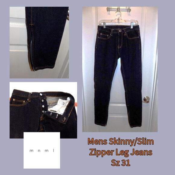MNML | Jeans | Mnml Jeans Mens 3x32 Darkest Wash Skinny Button Fly ...